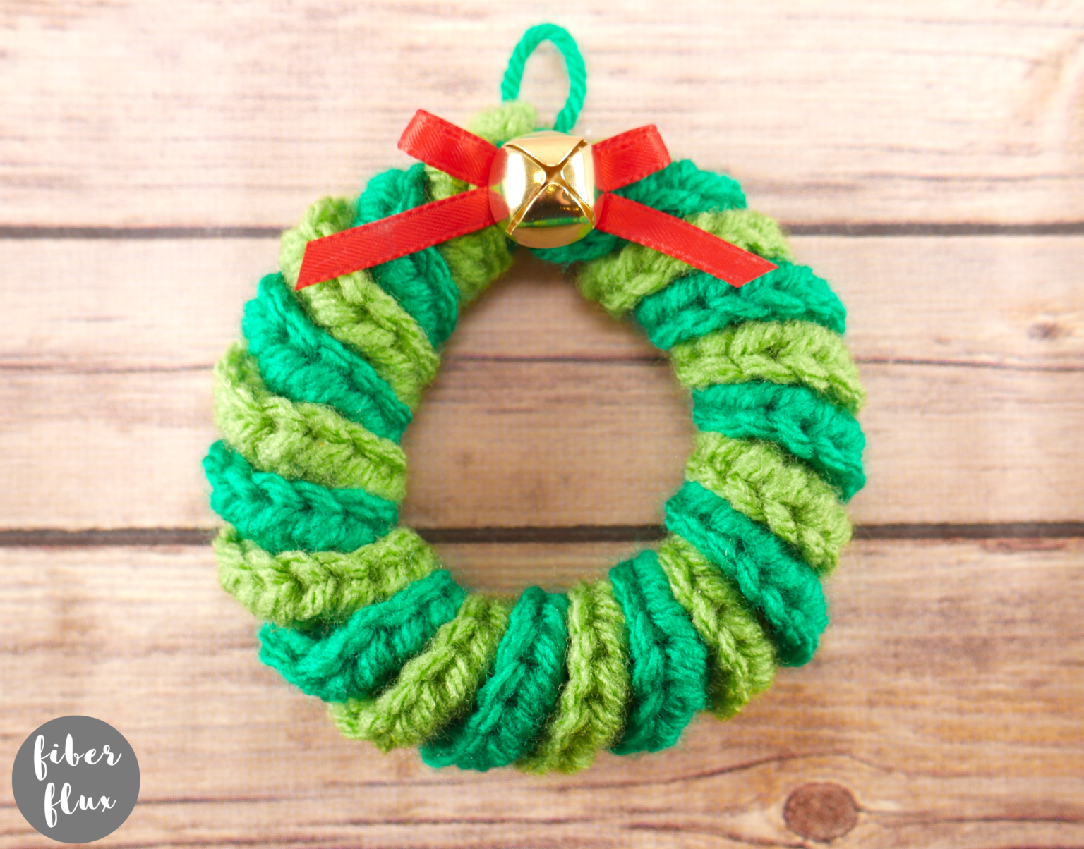 Crochet Curlicue Wreath Ornament, Free Pattern + Video - fiberfluxblog.com