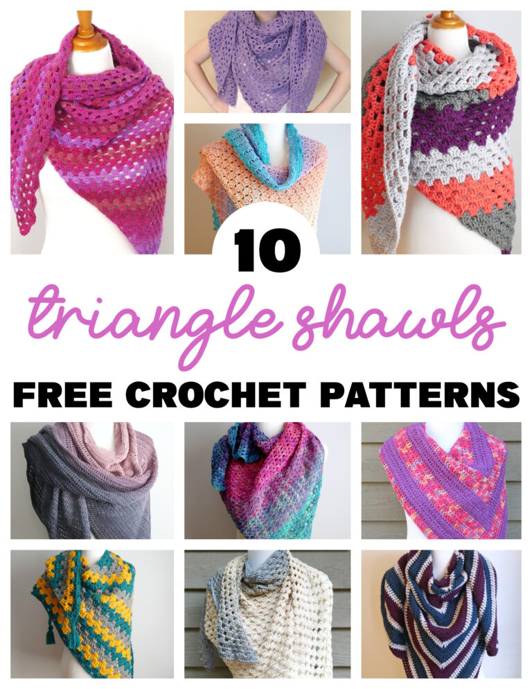 Crochet Triangle Shawls, 10 Patterns + Video Tutorials - fiberfluxblog.com