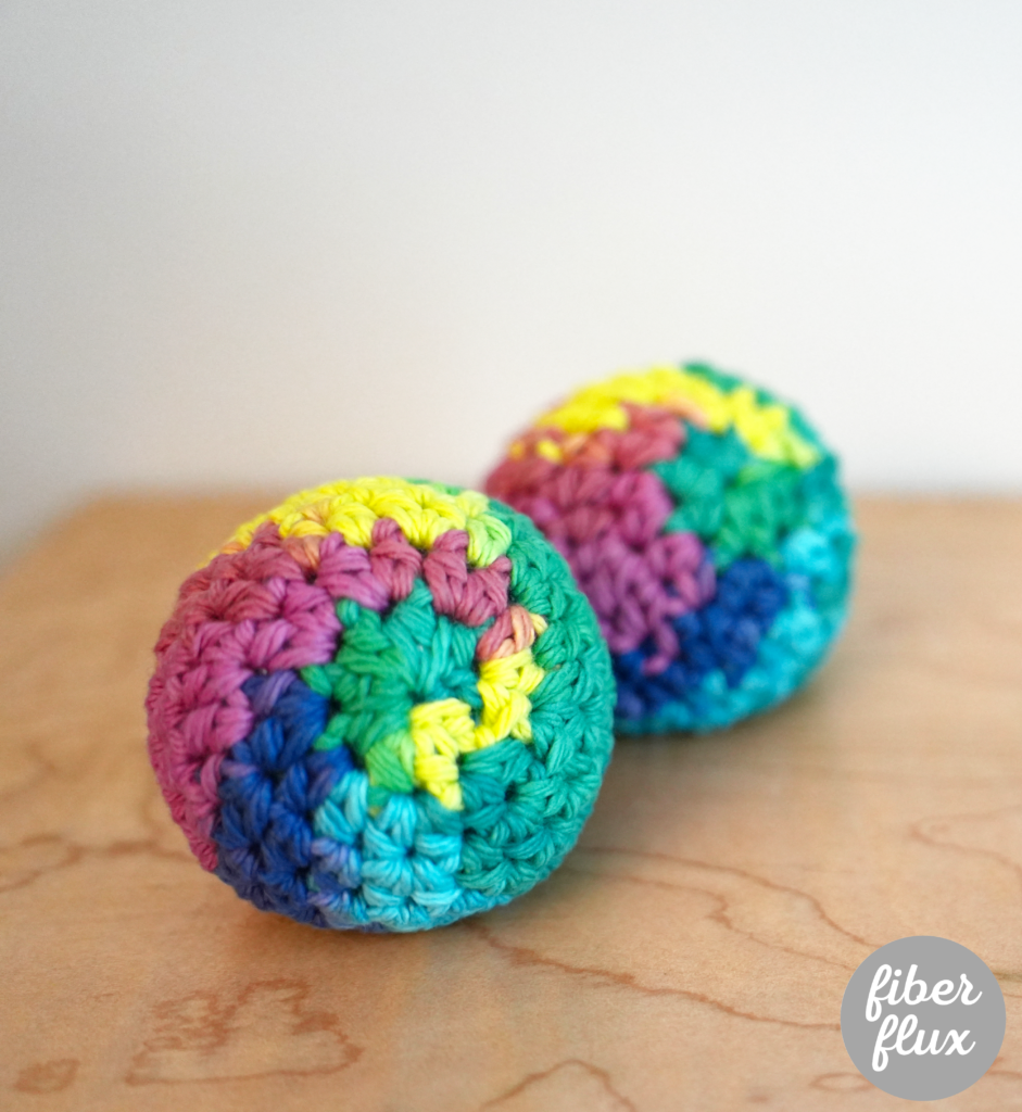 Easy Crochet Hacky Sack, Free Pattern + Video Tutorial - fiberfluxblog.com