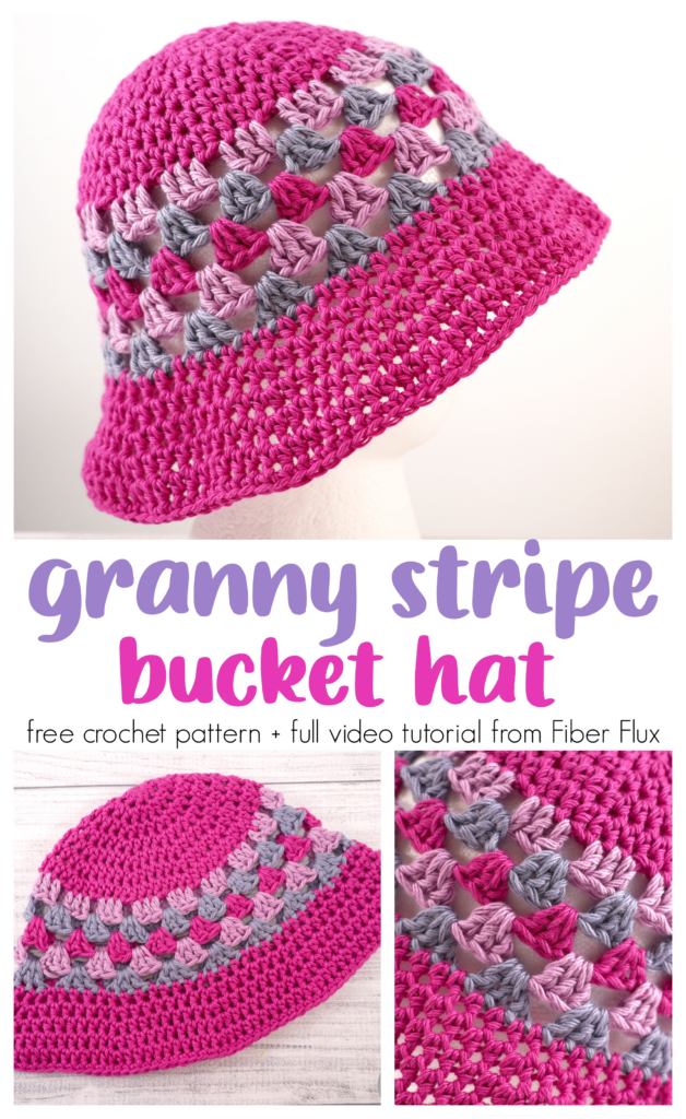 Granny Stripe Bucket Hat, Free Crochet Pattern + Video Tutorial ...