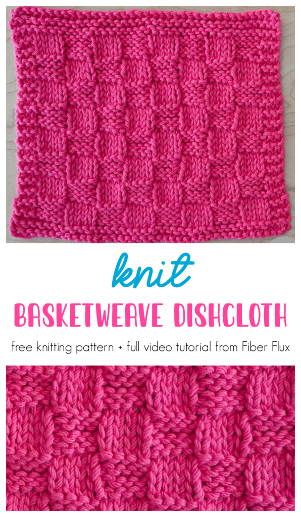Easy Knit Basketweave Dishcloth, Free Pattern + Video Tutorial ...